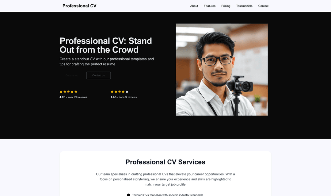 Professional CV Website Template