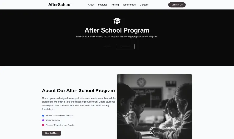 After School Program Website Template