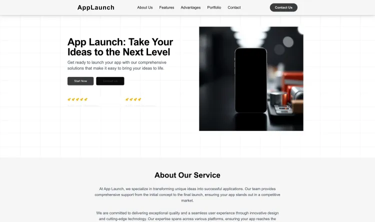 App Launch Website Template
