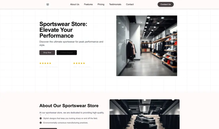 Sportswear Store Website Template