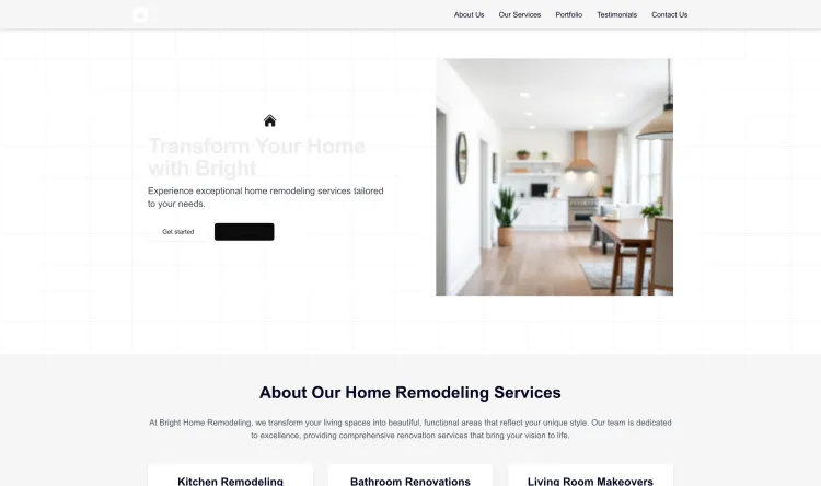 Home Remodeling Company (Bright) Website Template