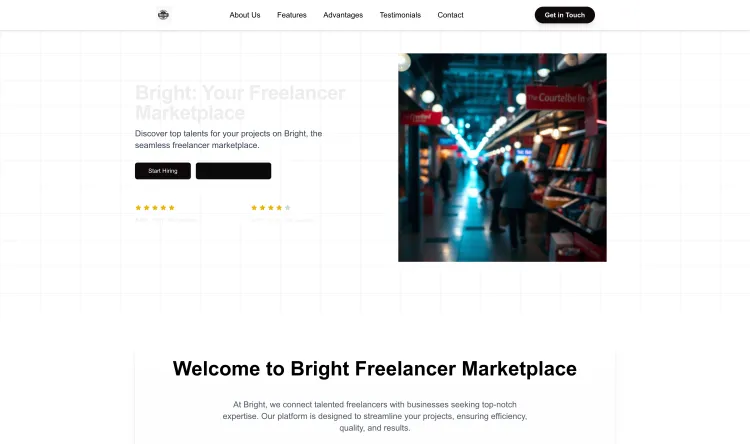 Freelancer Marketplace (Bright) Website Template