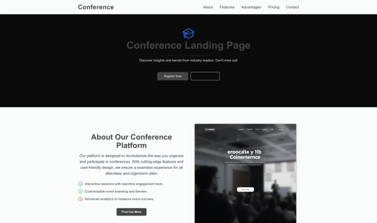 Conference Landing Page (Bold) Website Template