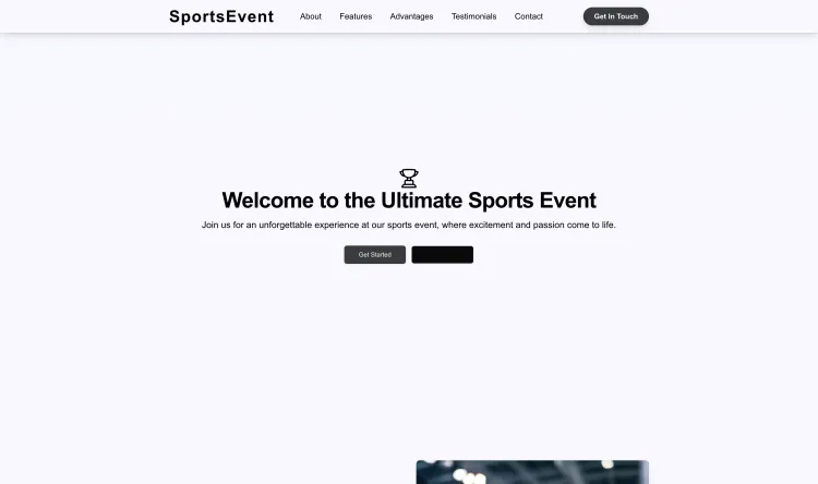Sports Event Landing Page Website Template