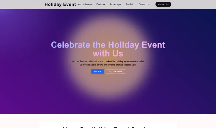 Holiday Event Website Template