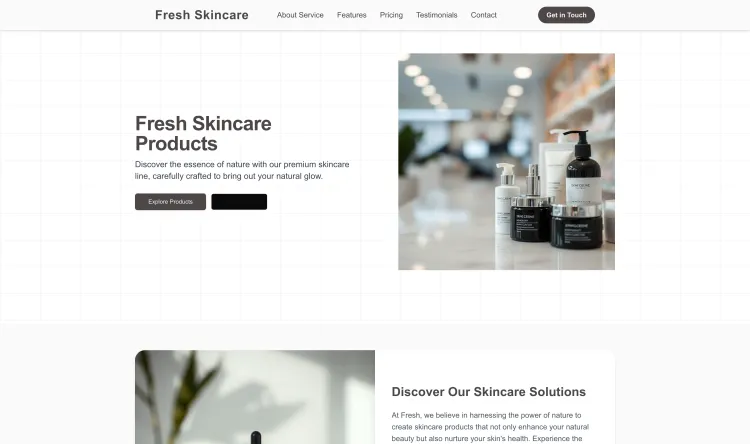 Skincare Products Company (Fresh) Website Template