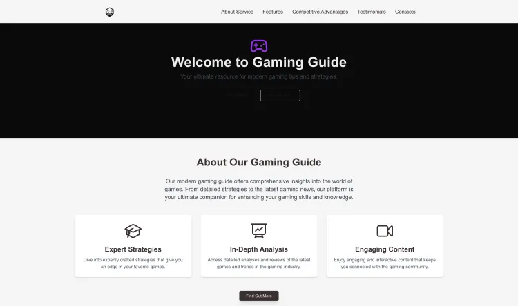 Gaming Guide (Modern) Website Template