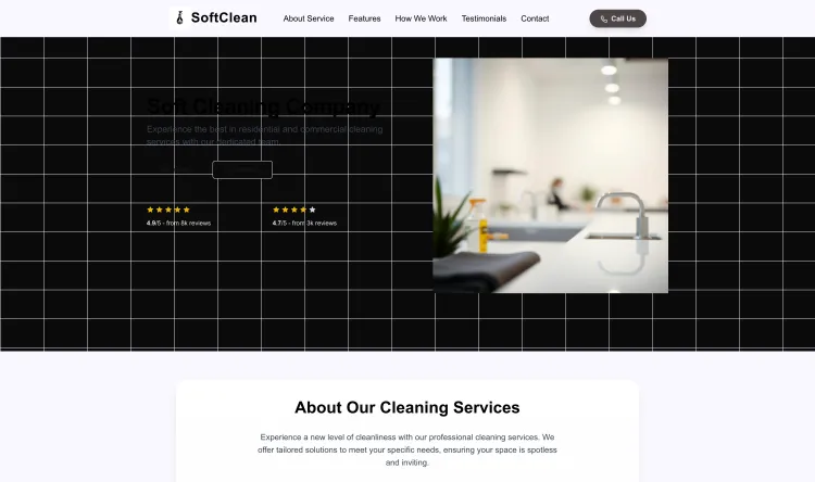 Cleaning Company (Soft) Website Template