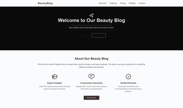 Beauty Blog Website Template