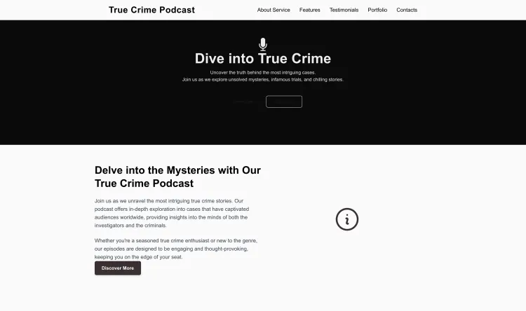 True Crime Podcast Website Template