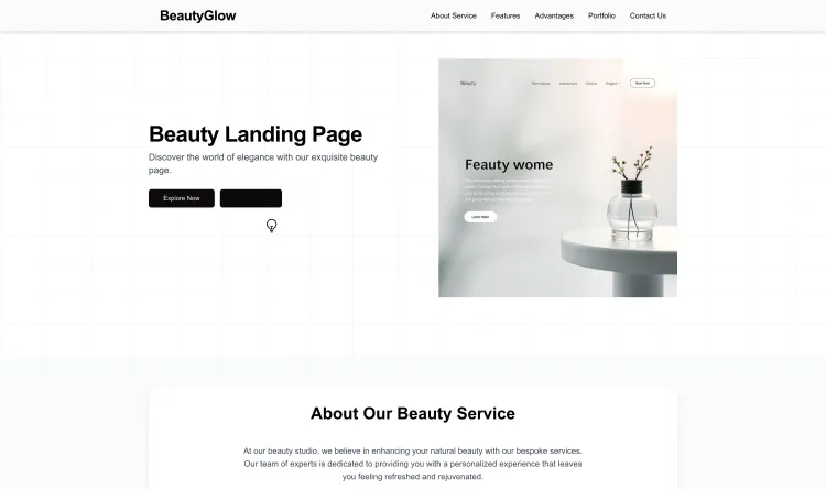 Beauty Landing Page (Pastel) Website Template