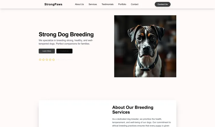 Dog Breeder (Strong) Website Template