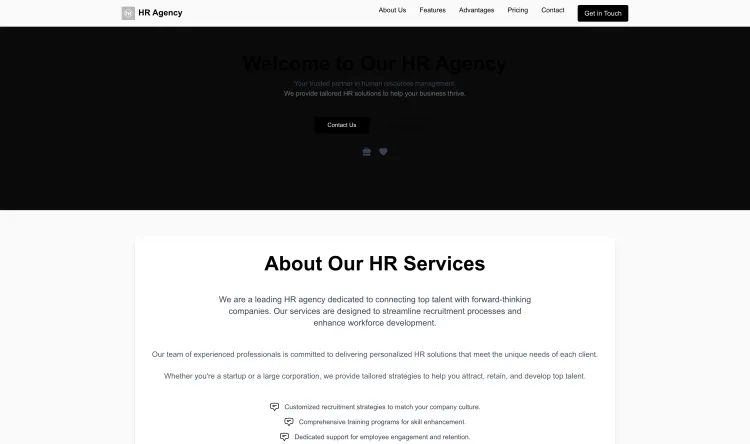 HR Agency Website Template