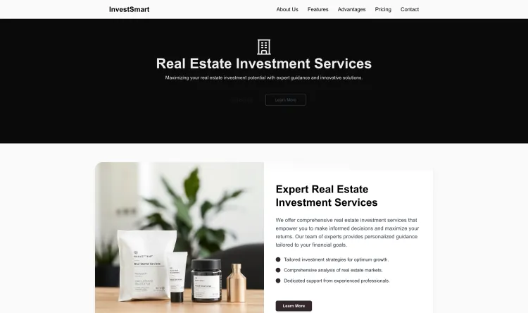 real estate investment services Website Template