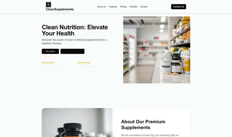 Nutritional Supplements Company (Clean) Website Template