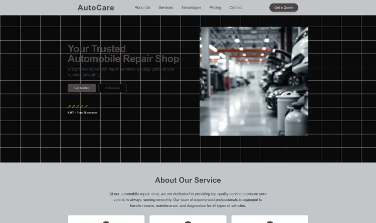 Automobile Repair Shop Website Template