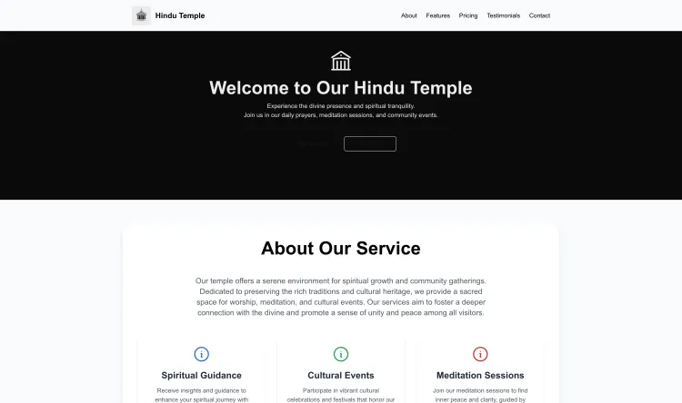 Hindu Temple Website Template