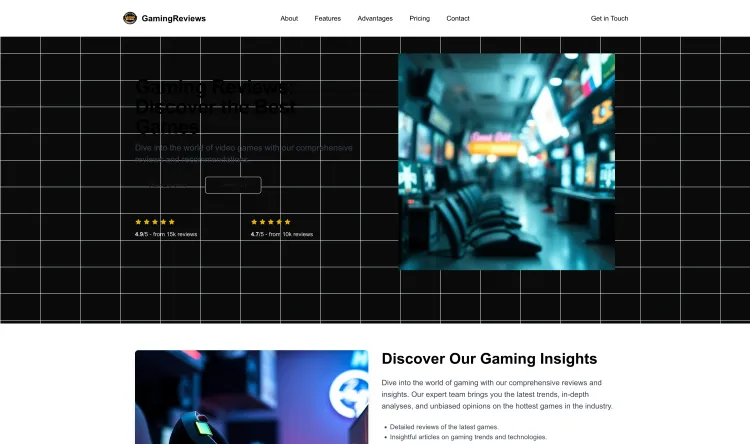 Gaming Reviews (Vibrant) Website Template