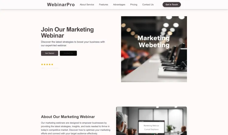 Marketing Webinar Website Template