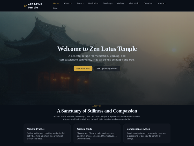 Buddhist Temple Website Template
