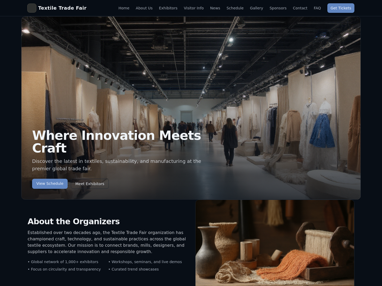 Textile Trade Fair Website Template