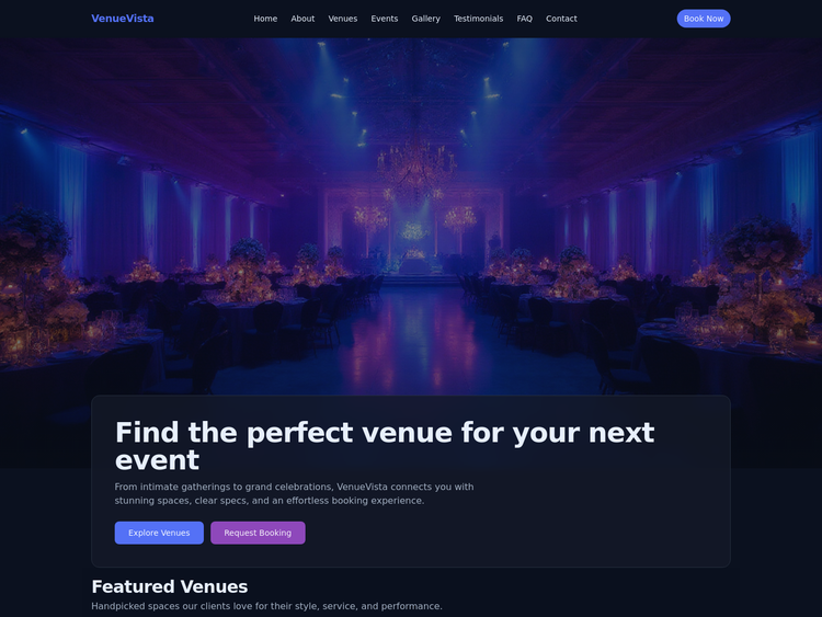 Venues Website Template