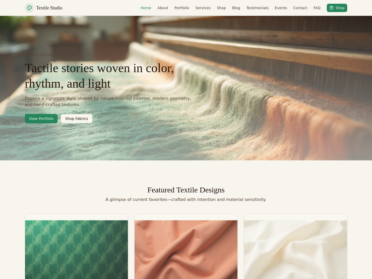 Textile Designer Website Template