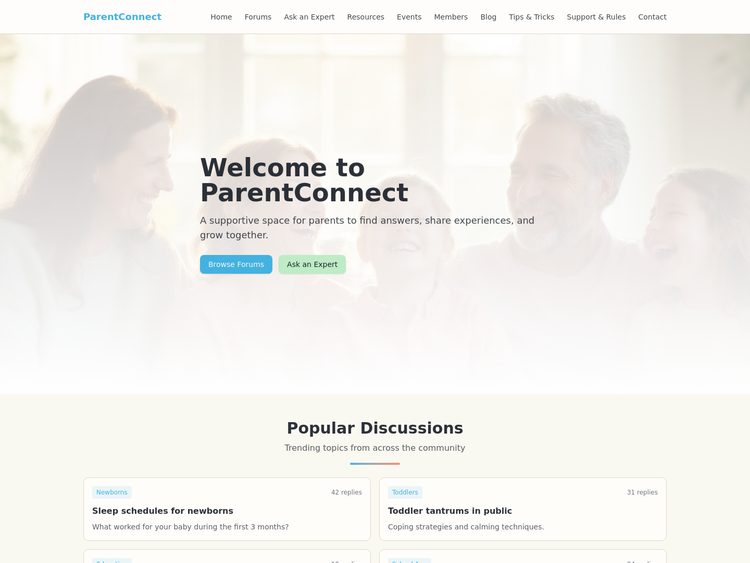 Parenting Forum Website Template